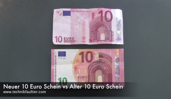Neuer 10 Euro Schein vs Alter 10 Euro Schein – Technikfaultier
